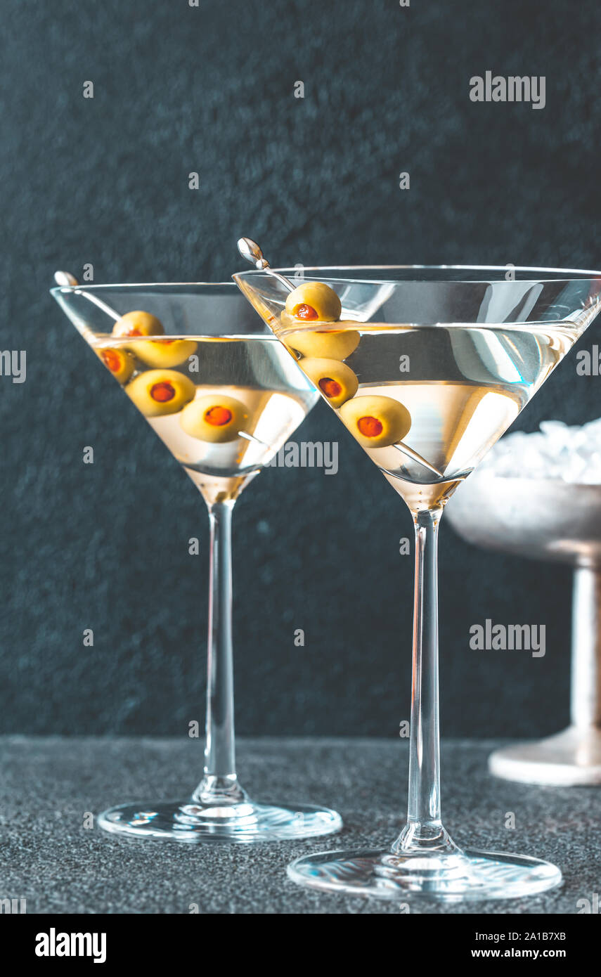 Martini cocktail olives lemon hi-res stock photography and images - Alamy