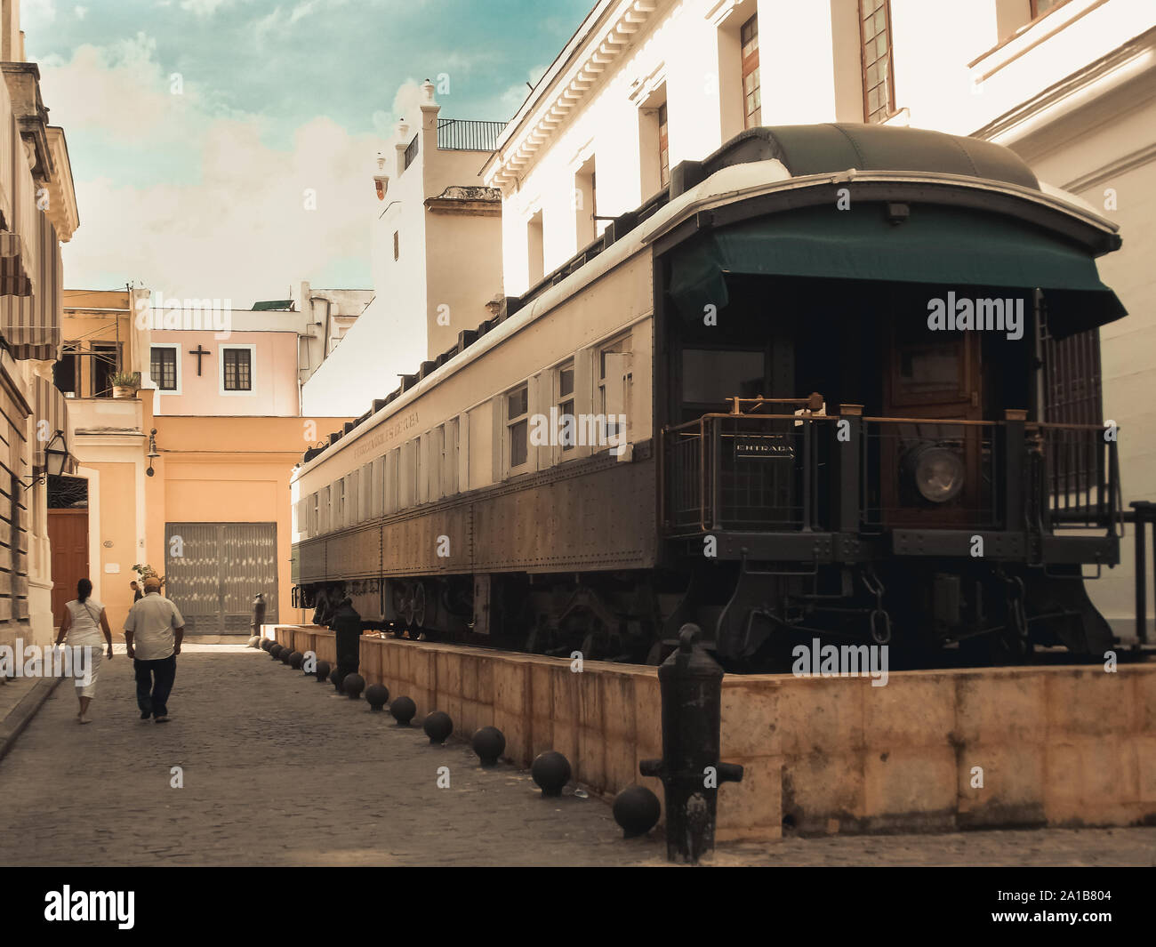 Havana, Cuba - September 18, 2019: Old train wagon monument in the Old ...