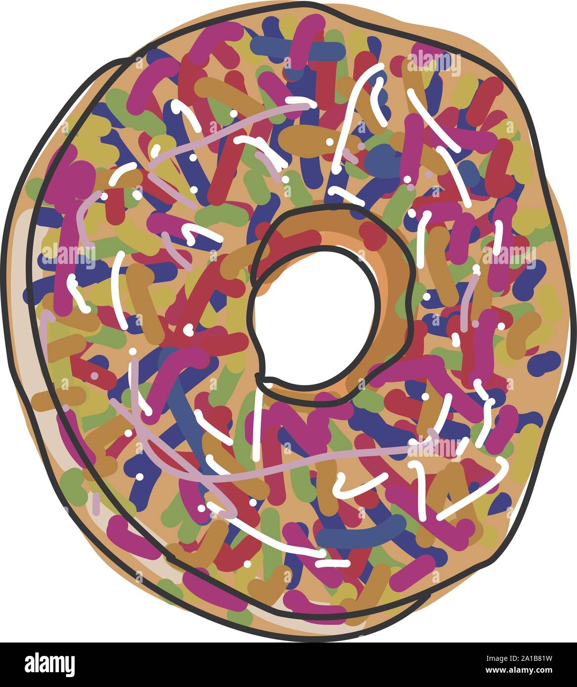 Donut, illustration, vector on white background Stock Vector Image ...