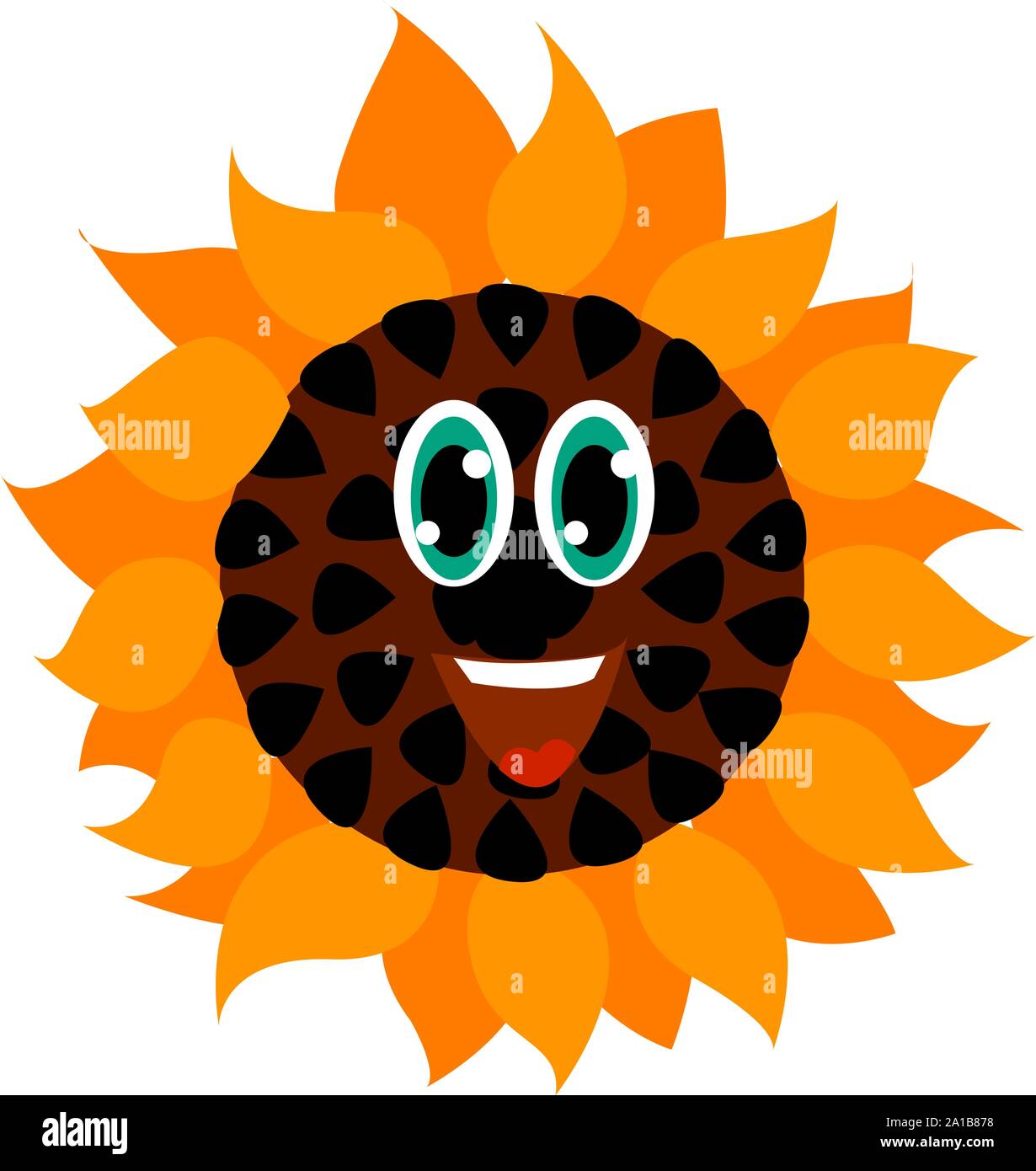Sunflower happy face Stock Vector Images - Alamy