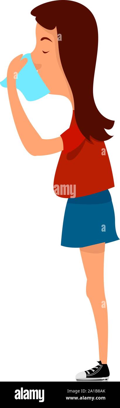 Runny nose, illustration, vector on white background Stock Vector Image ...