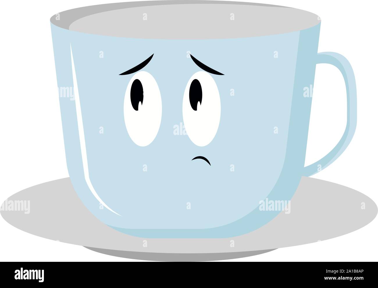 Sad cup, illustration, vector on white background Stock Vector Image ...