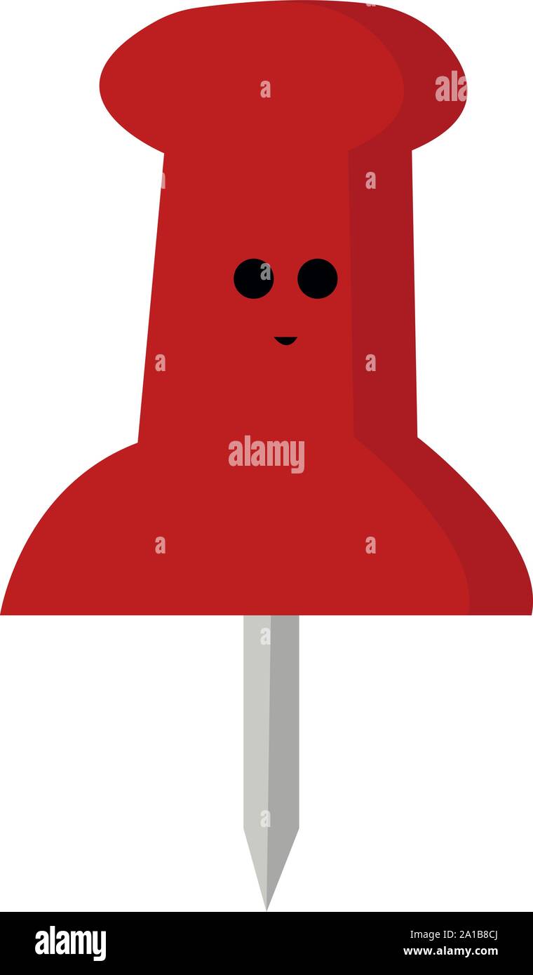 Red pin, illustration, vector on white background Stock Vector Image ...