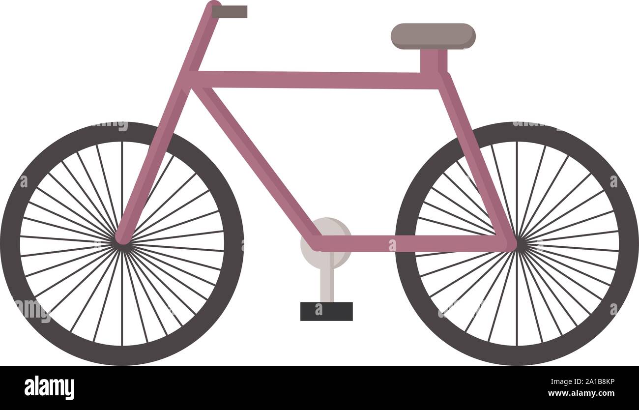 Pink bike, illustration, vector on white background Stock Vector Image ...