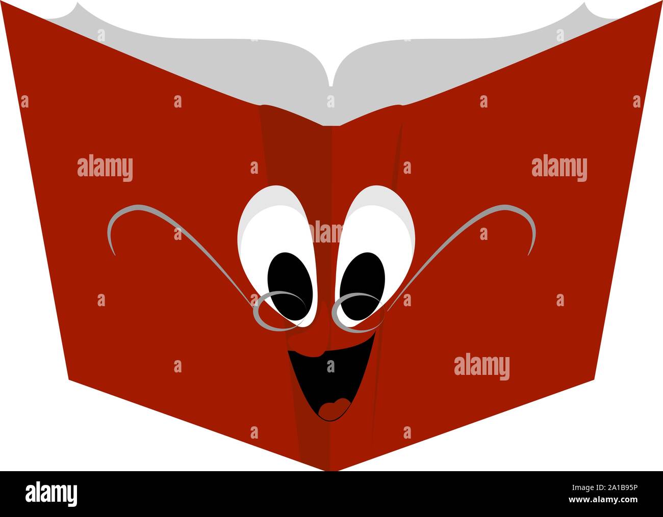 Happy book, illustration, vector on white background Stock Vector Image ...