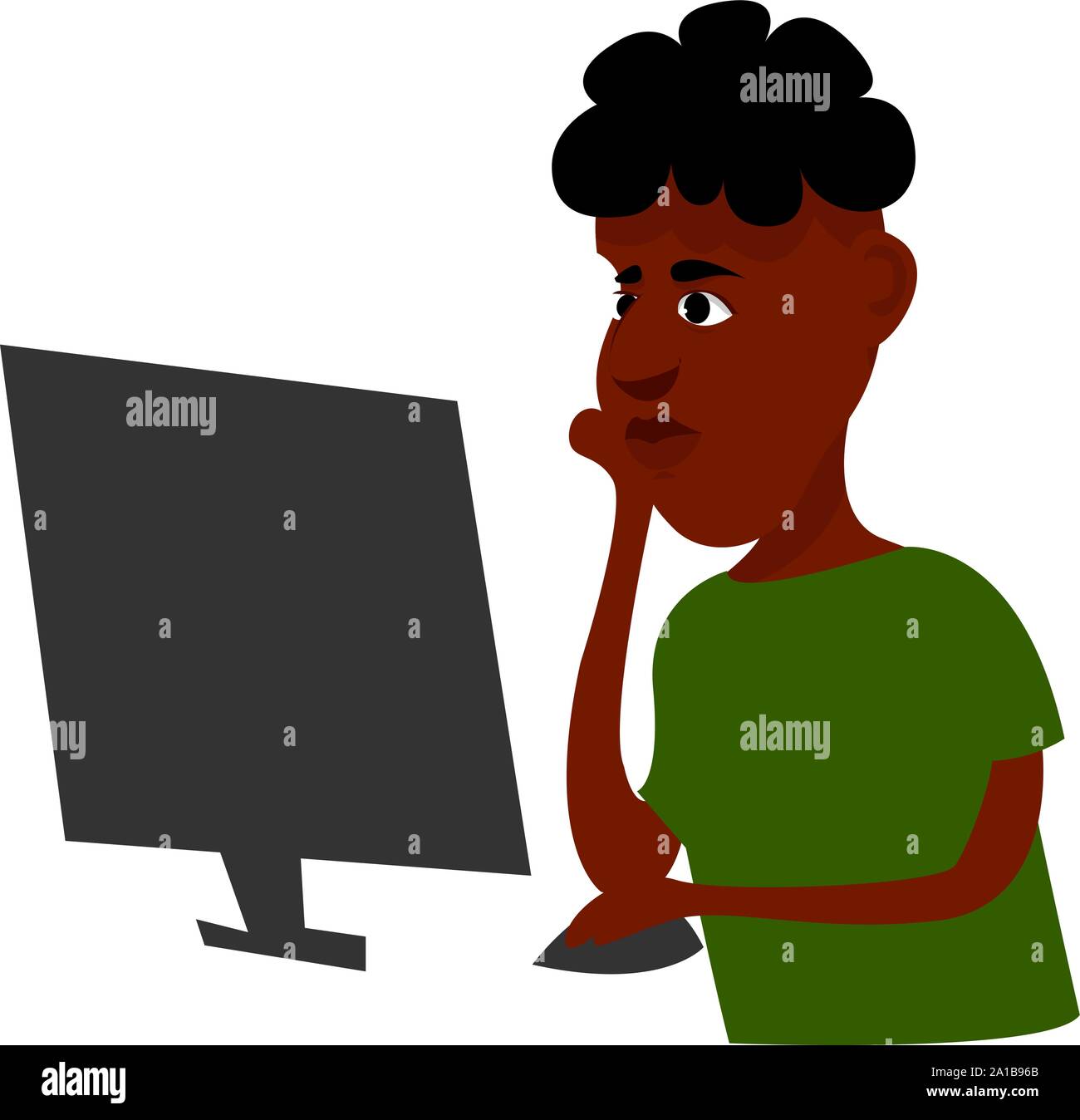 Cartoon bored man desk hi-res stock photography and images - Alamy