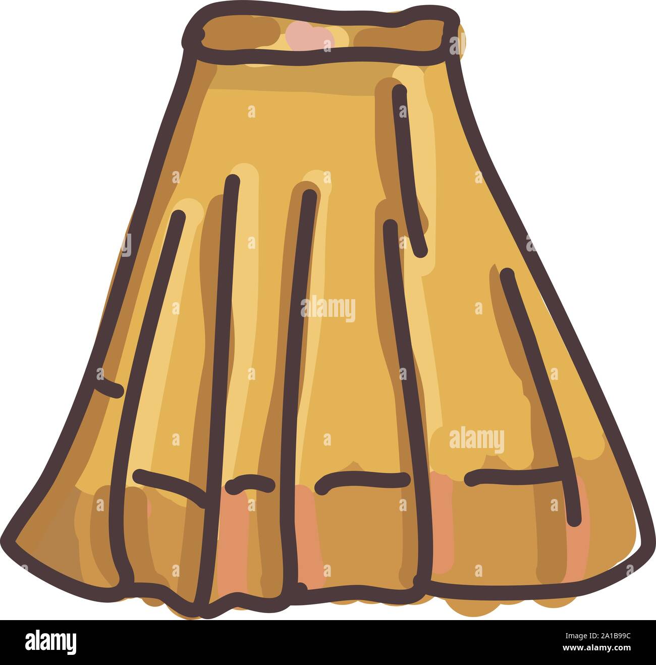 Yellow skirt, illustration, vector on white background Stock Vector ...