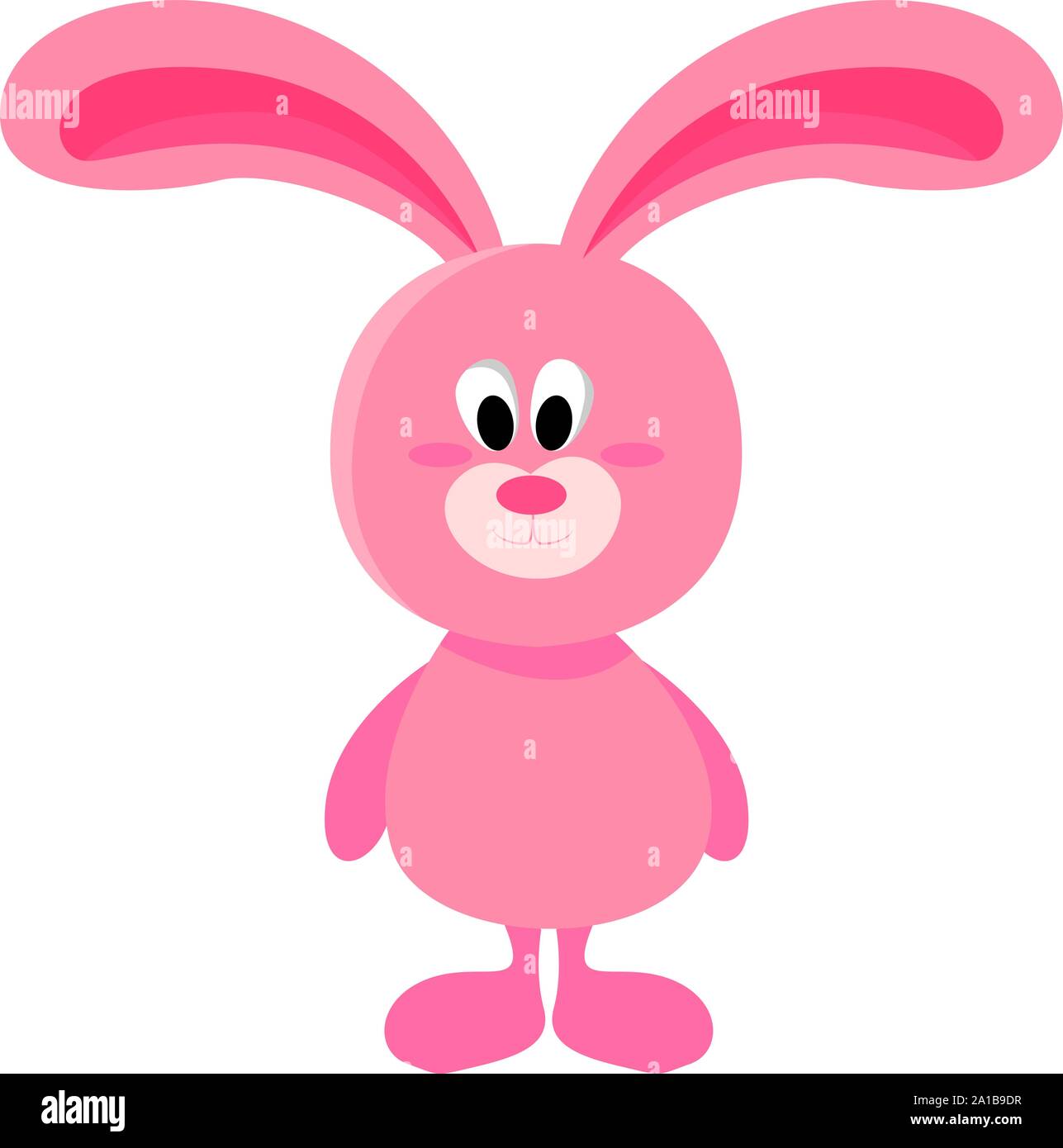 Pink bunny, illustration, vector on white background Stock Vector Image ...