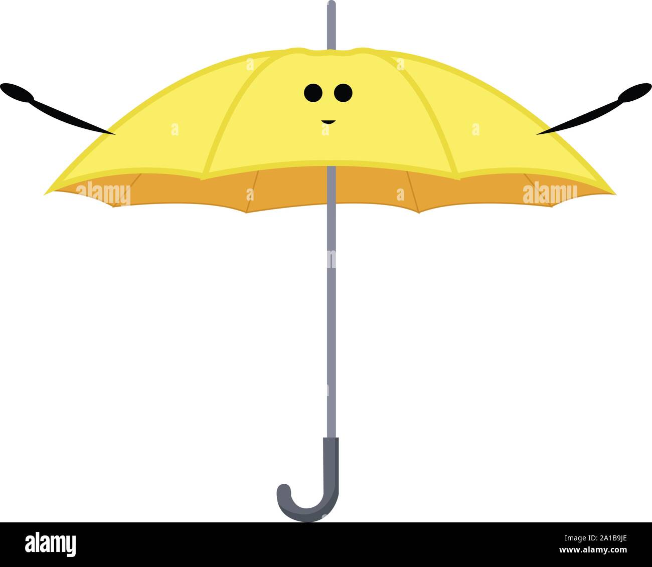 Yellow umbrella, illustration, vector on white background Stock Vector ...