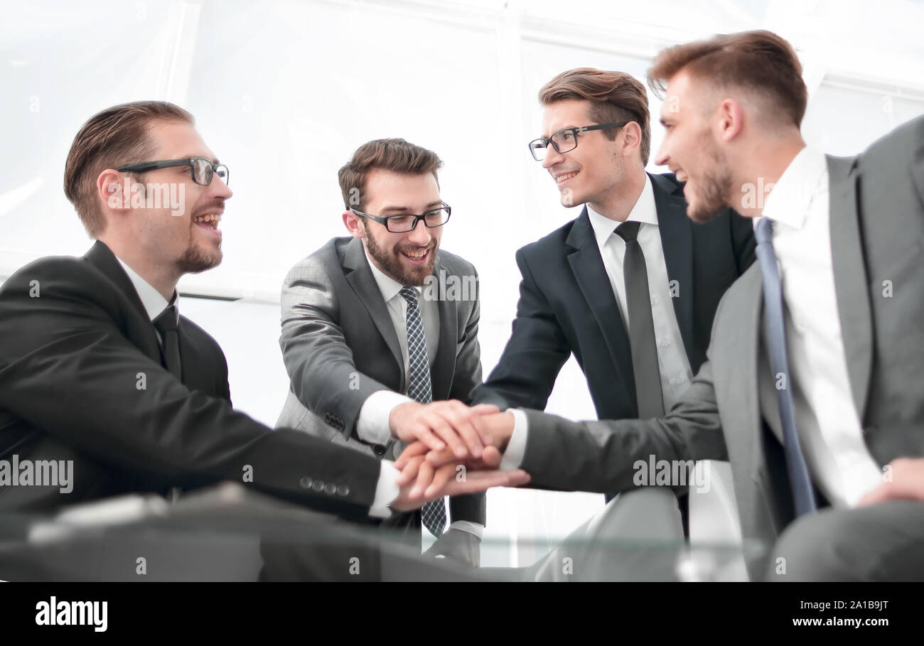 group of successful business people showing their unity Stock Photo - Alamy