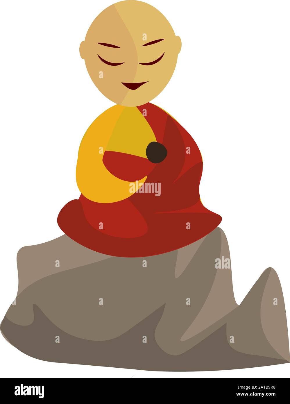 Monk, illustration, vector on white background Stock Vector Image & Art ...