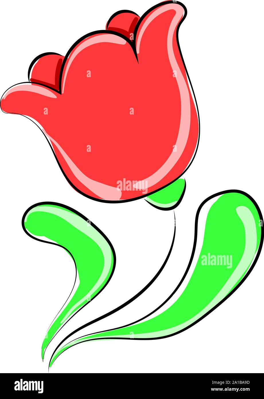 Tulip, illustration, vector on white background Stock Vector Image ...