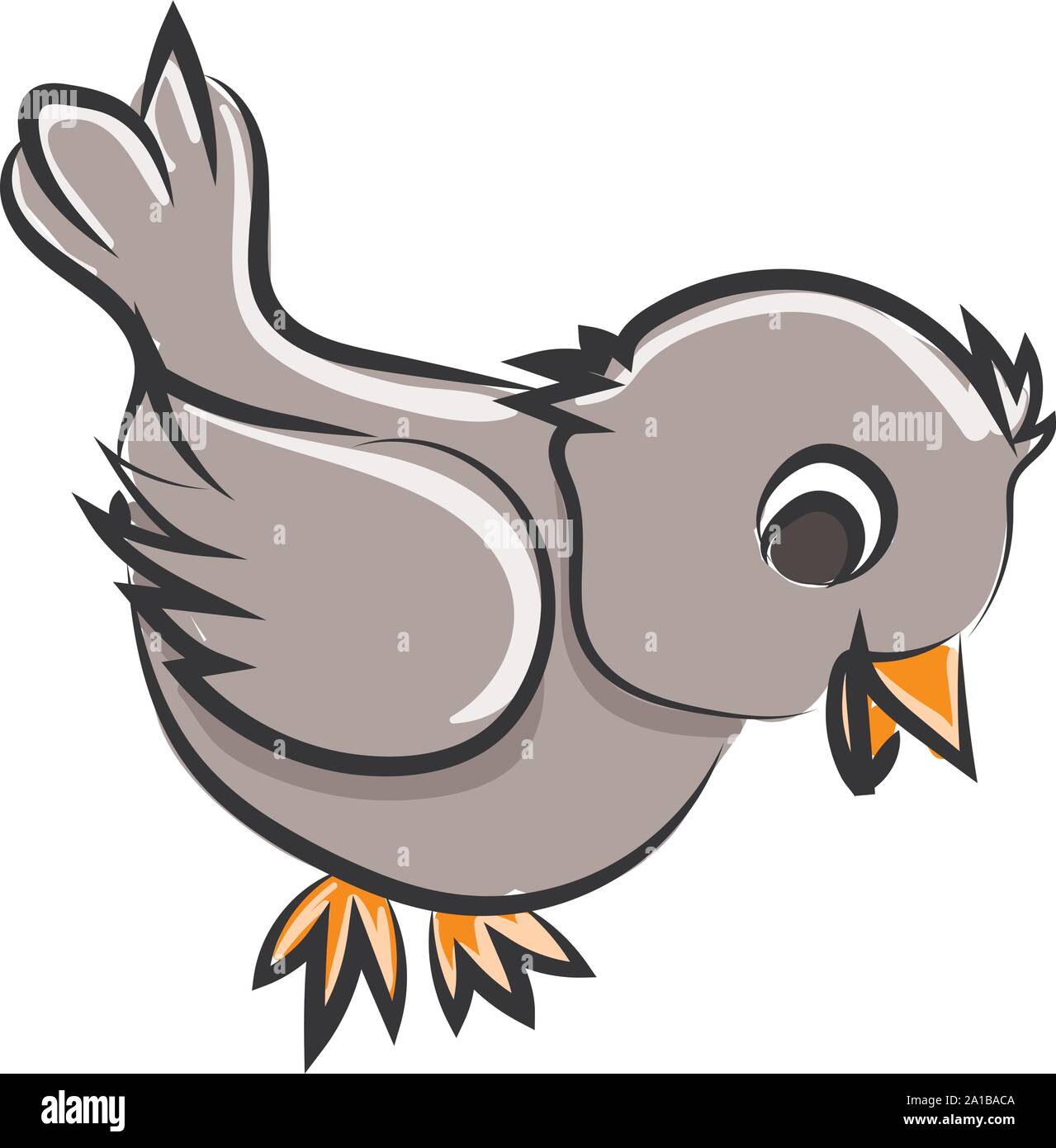 Small bird, illustration, vector on white background Stock Vector Image ...