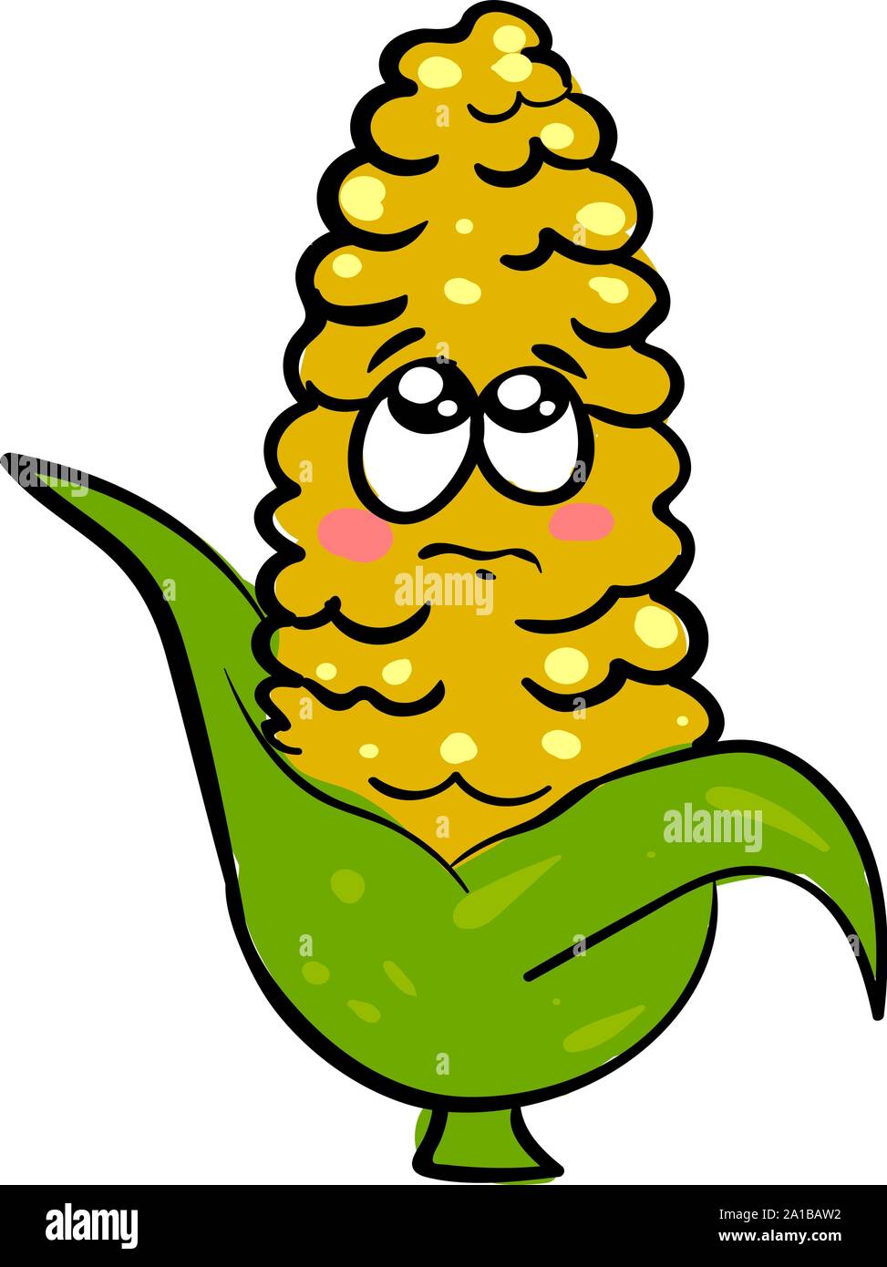 Black white cartoon illustration corn Stock Vector Images - Alamy