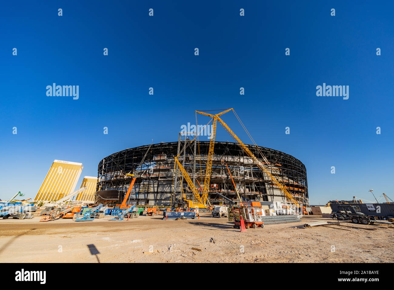 Las Vegas, SEP 21: Construction site of the Allegiant Stadium on SEP 21 ...