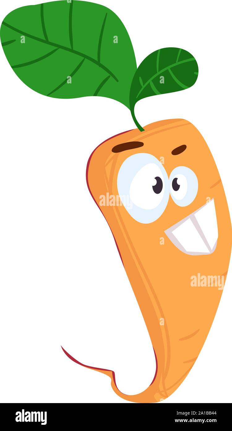 Crazy carrot, illustration, vector on white background Stock Vector ...
