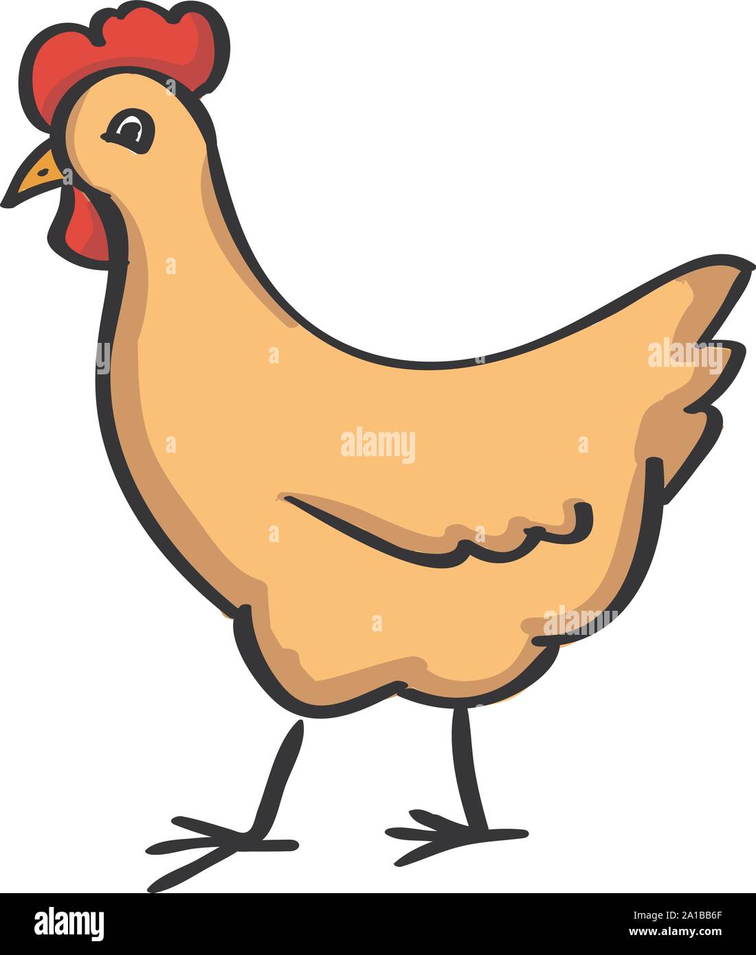 Chicken, illustration, vector on white background Stock Vector Image ...