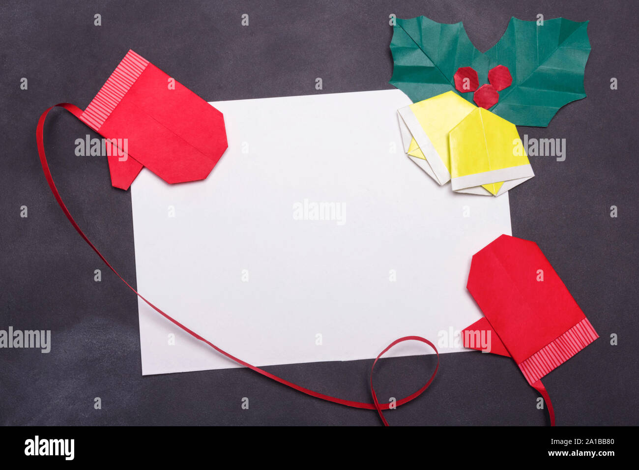 Origami mitters and bells Stock Photo - Alamy