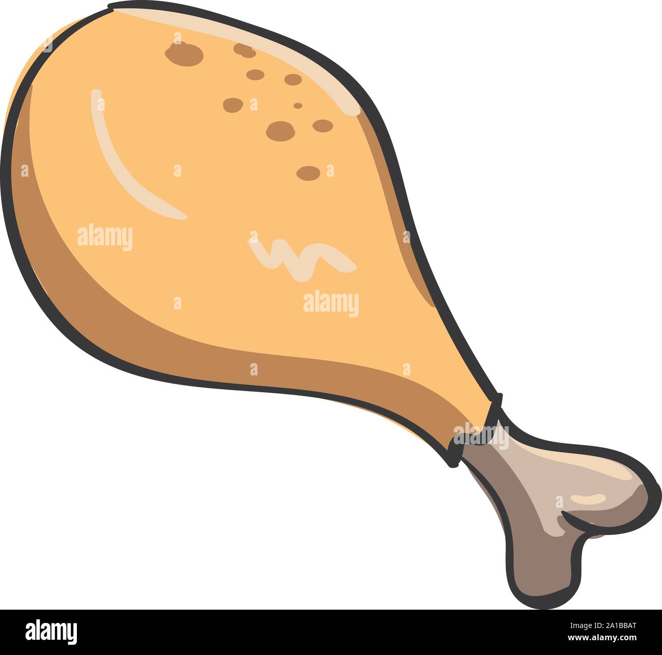 Chicken drumstick on black Stock Vector Images - Alamy