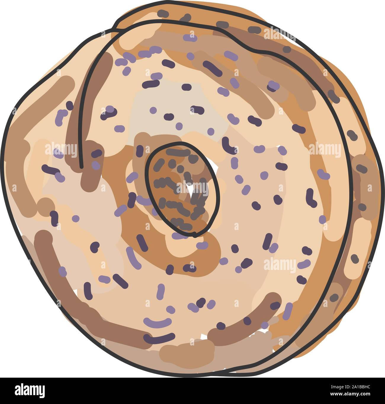 Sugar donut, illustration, vector on white background Stock Vector ...