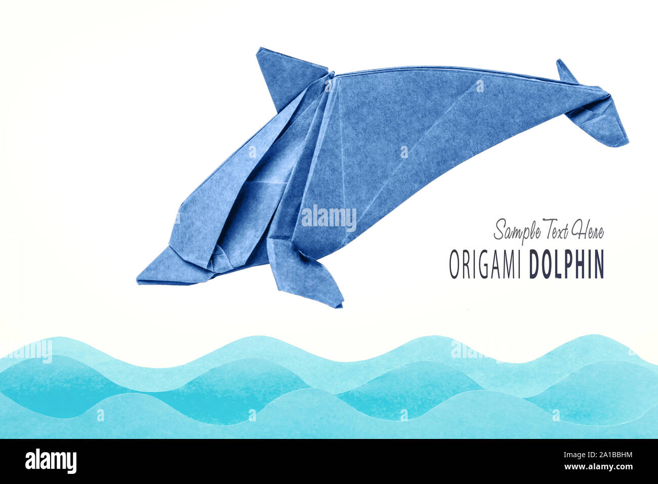 Dolphin origami of paper Stock Photo - Alamy