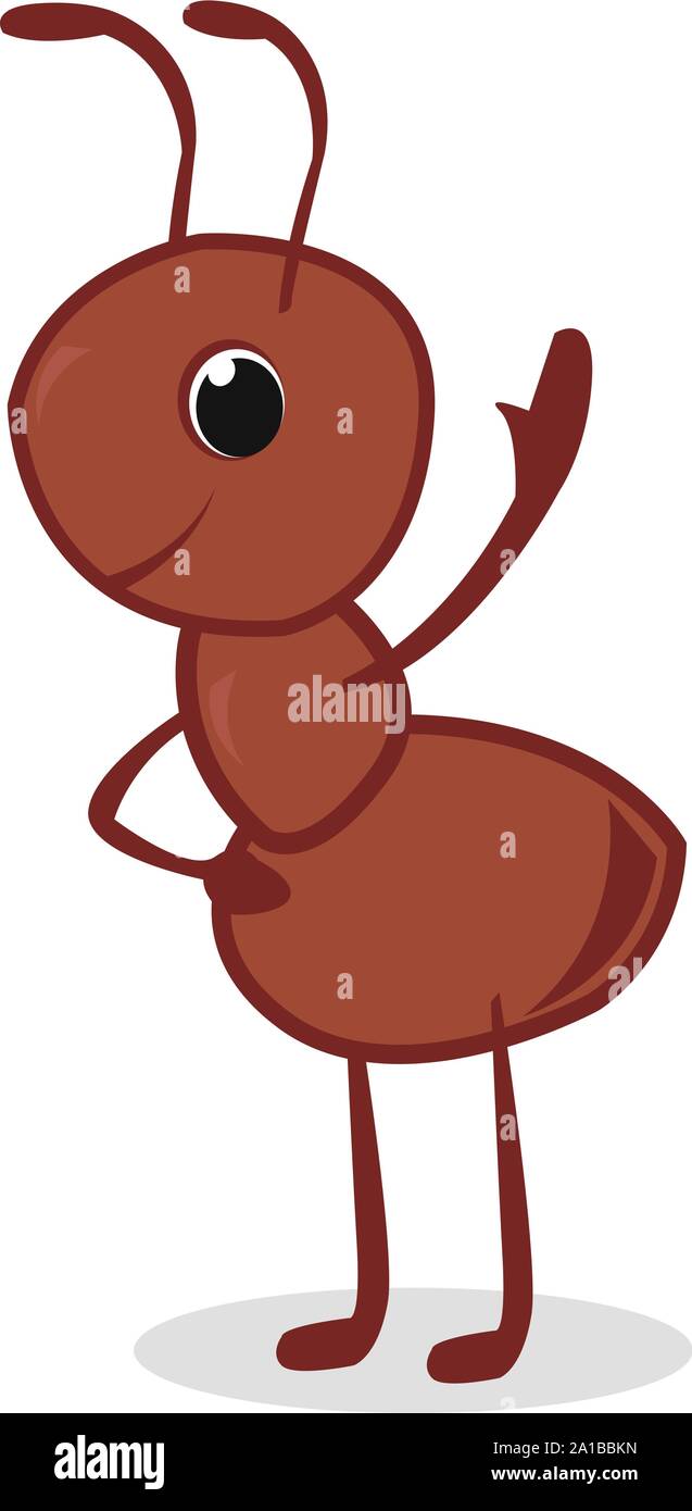 Small ant, illustration, vector on white background Stock Vector Image ...