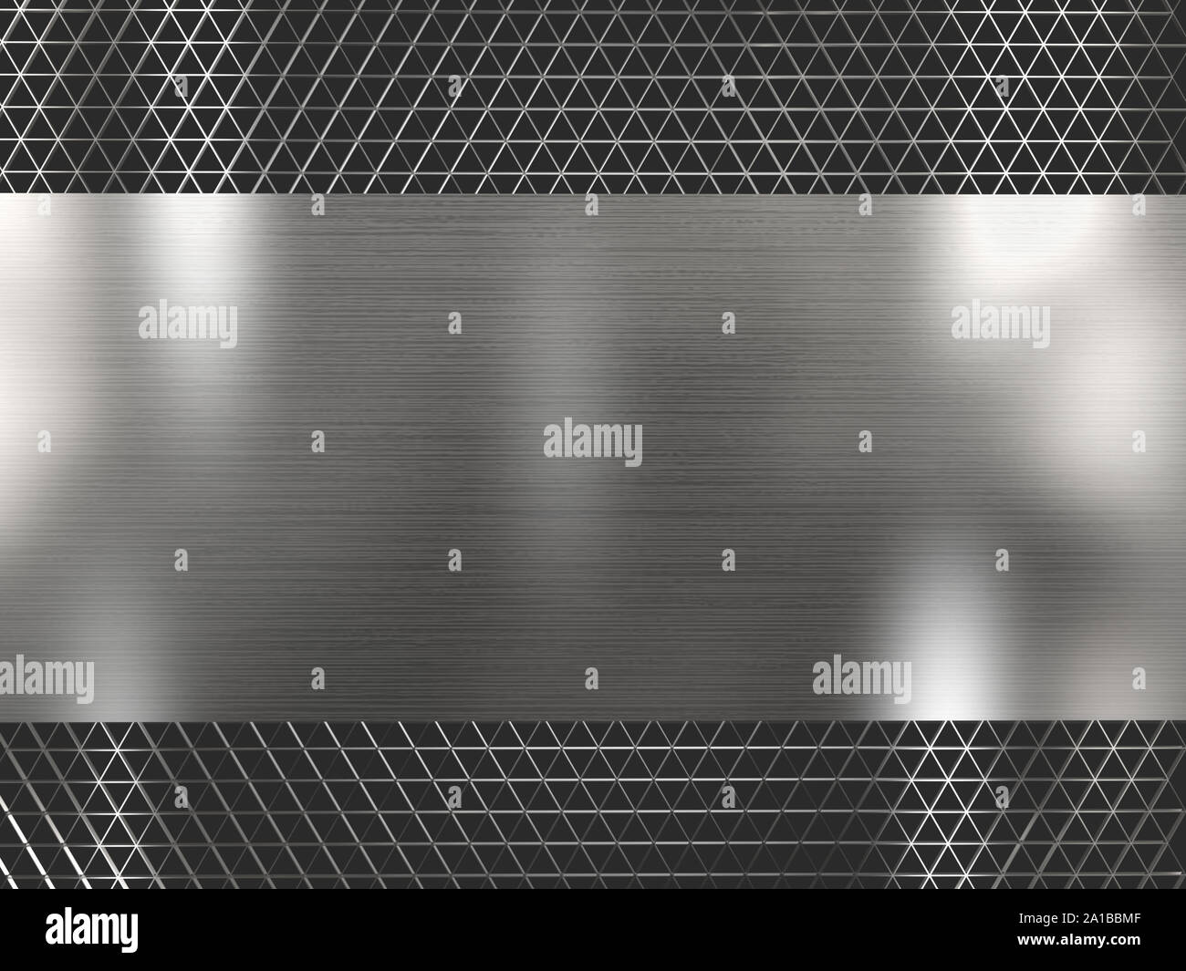Rendering silver metallic grid background Stock Photo - Alamy
