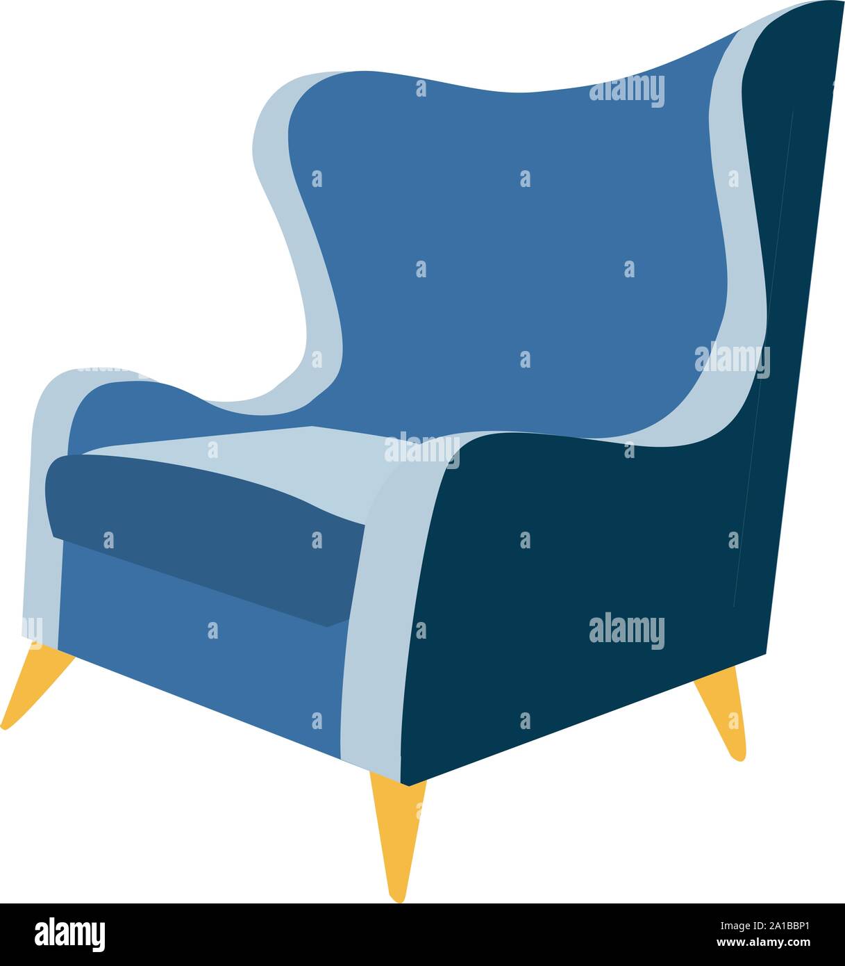 Blue chair, illustration, vector on white background Stock Vector Image ...
