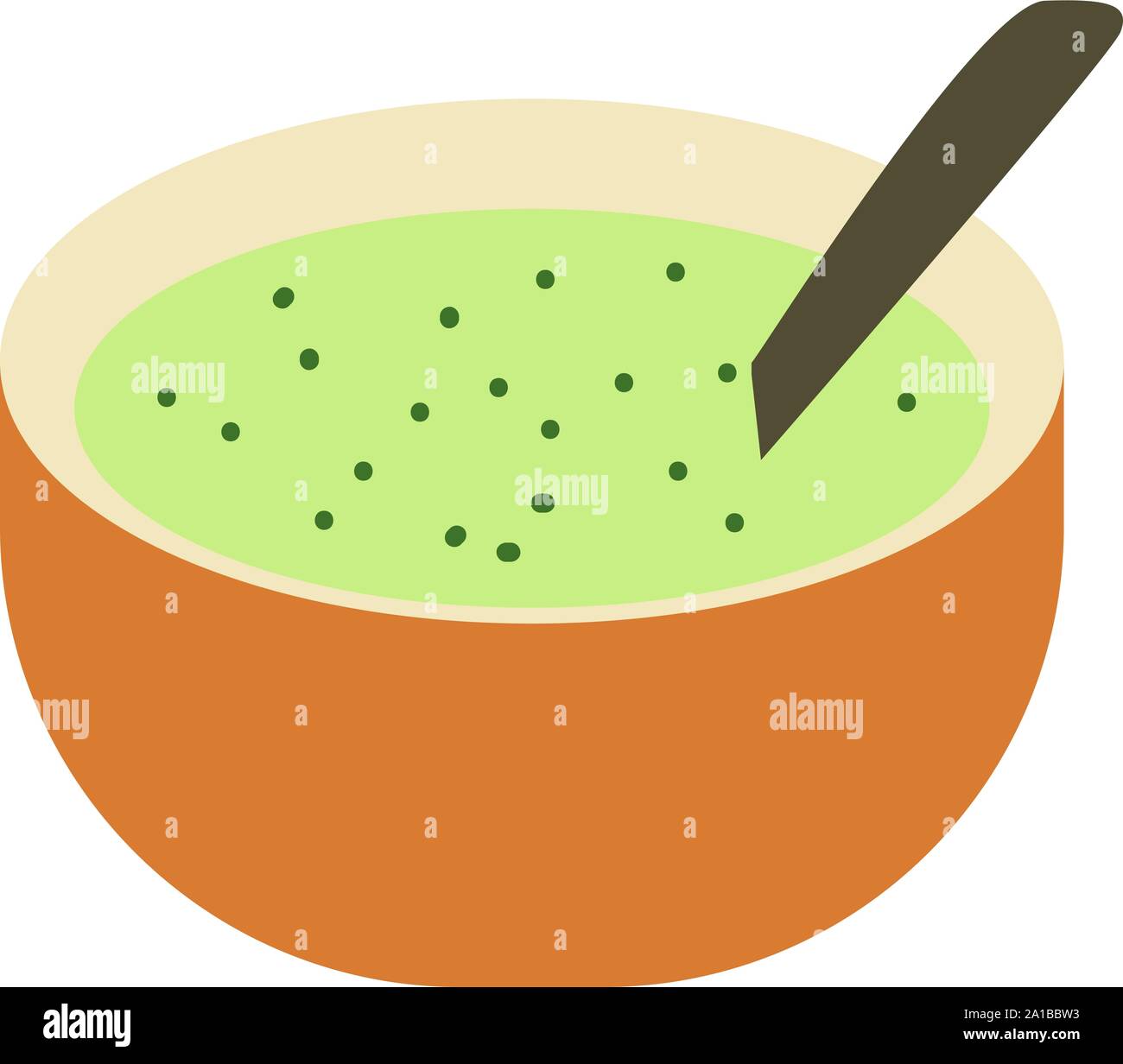 Green soup, illustration, vector on white background Stock Vector Image ...
