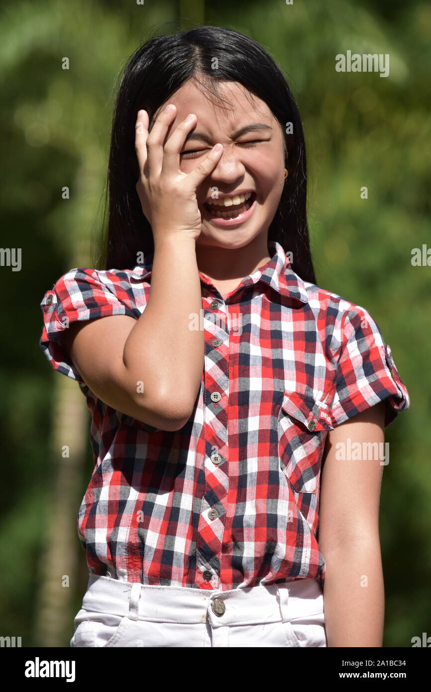 A Girl And Laughter Stock Photo - Alamy