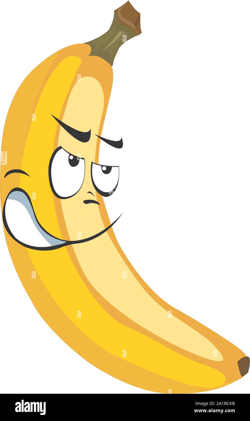 Angry banana, illustration, vector on white background Stock Vector ...