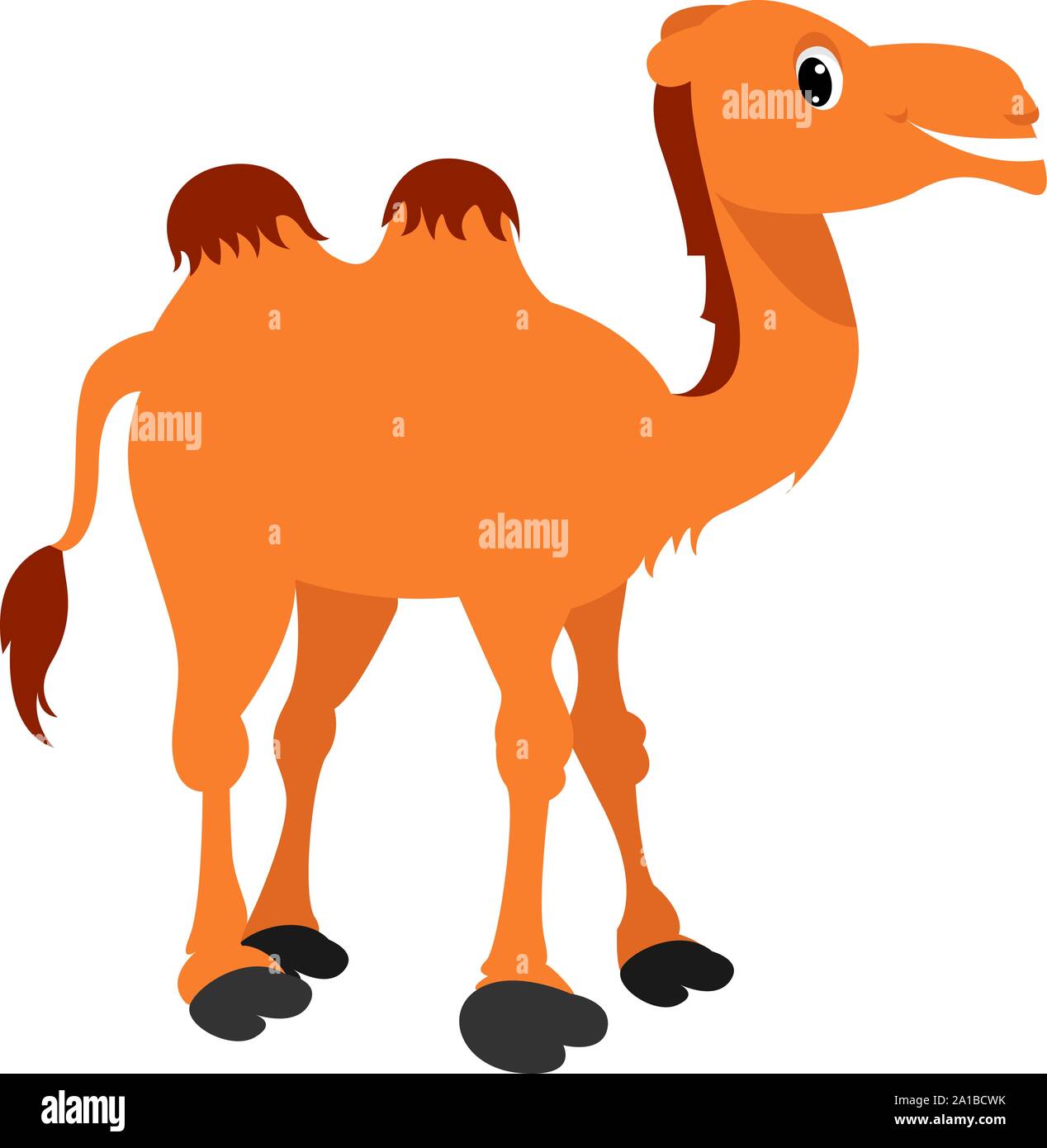Happy camel, illustration, vector on white background Stock Vector ...