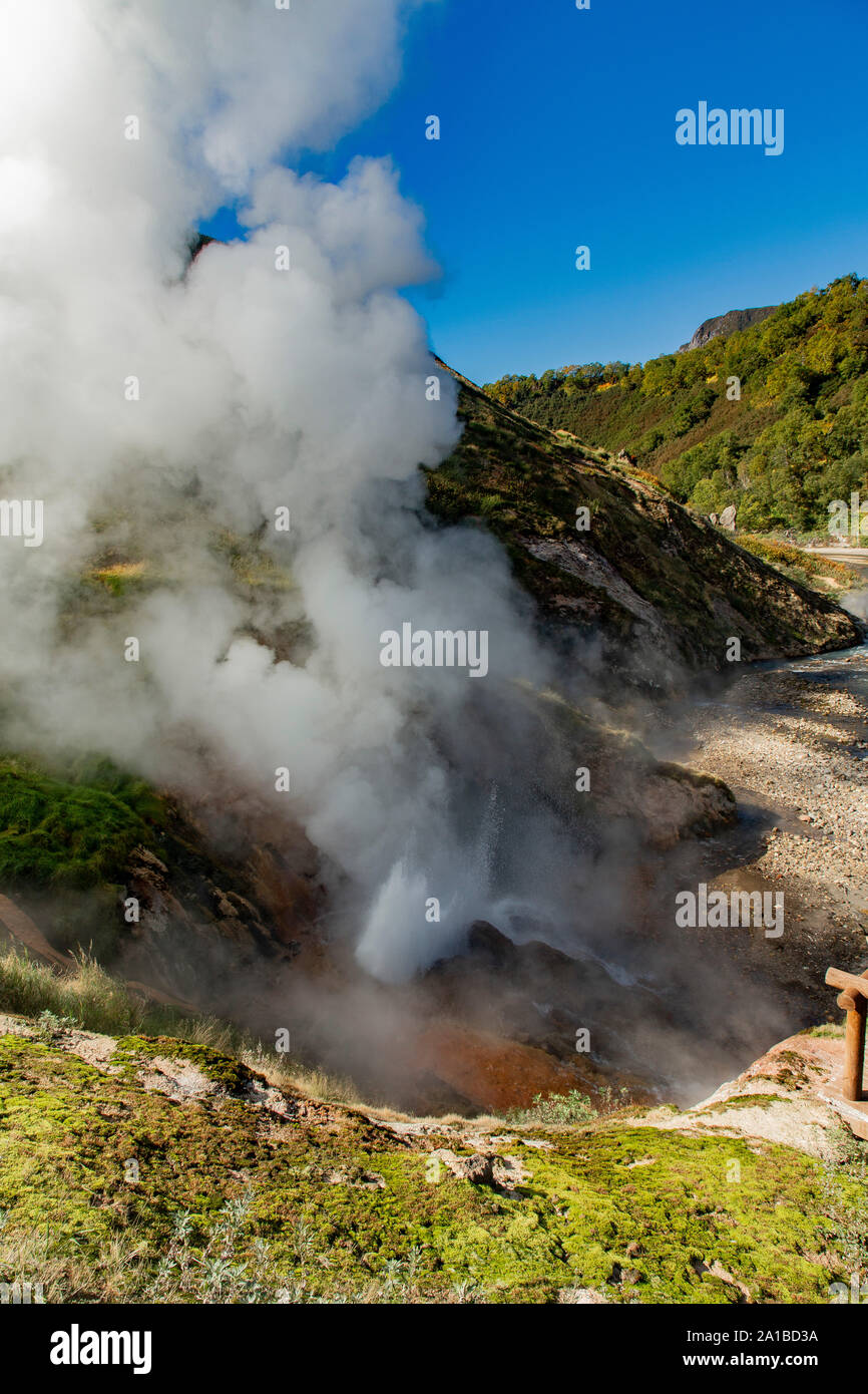Geyser Bolshoy in Valley of Geysers, Kronotsky National Park, Peninsula ...