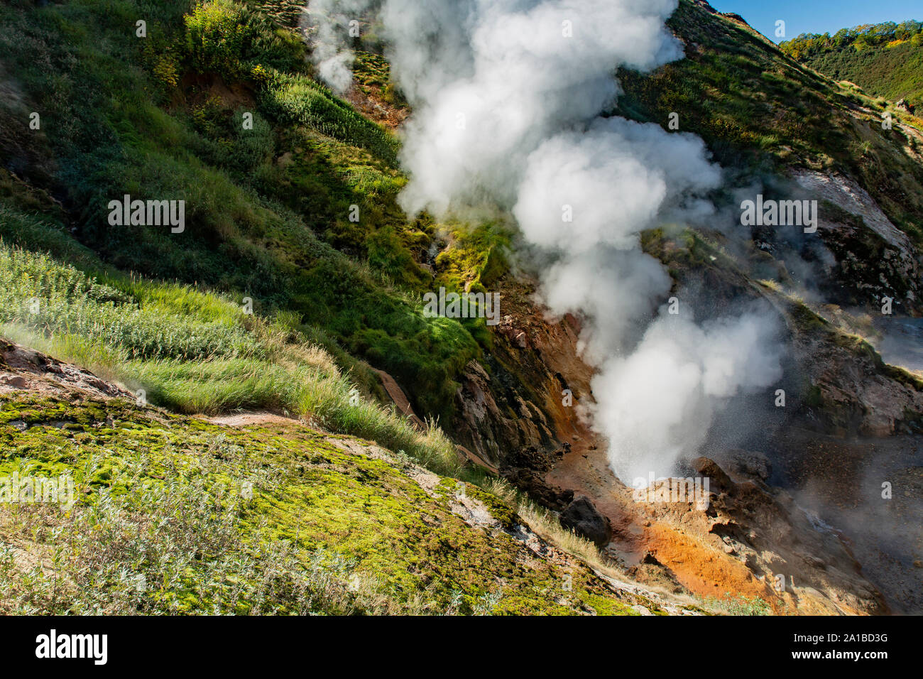 Geyser Bolshoy in Valley of Geysers, Kronotsky National Park, Peninsula ...