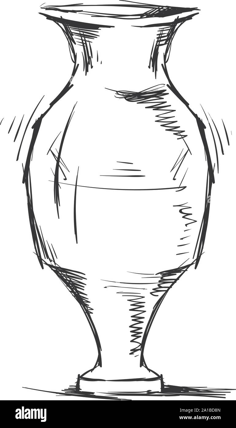 Big vase, illustration, vector on white background Stock Vector Image ...