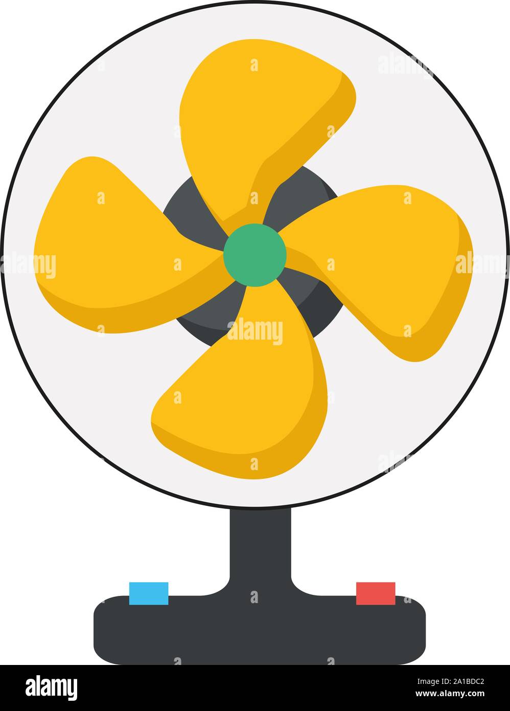 Yellow fan, illustration, vector on white background Stock Vector Image ...