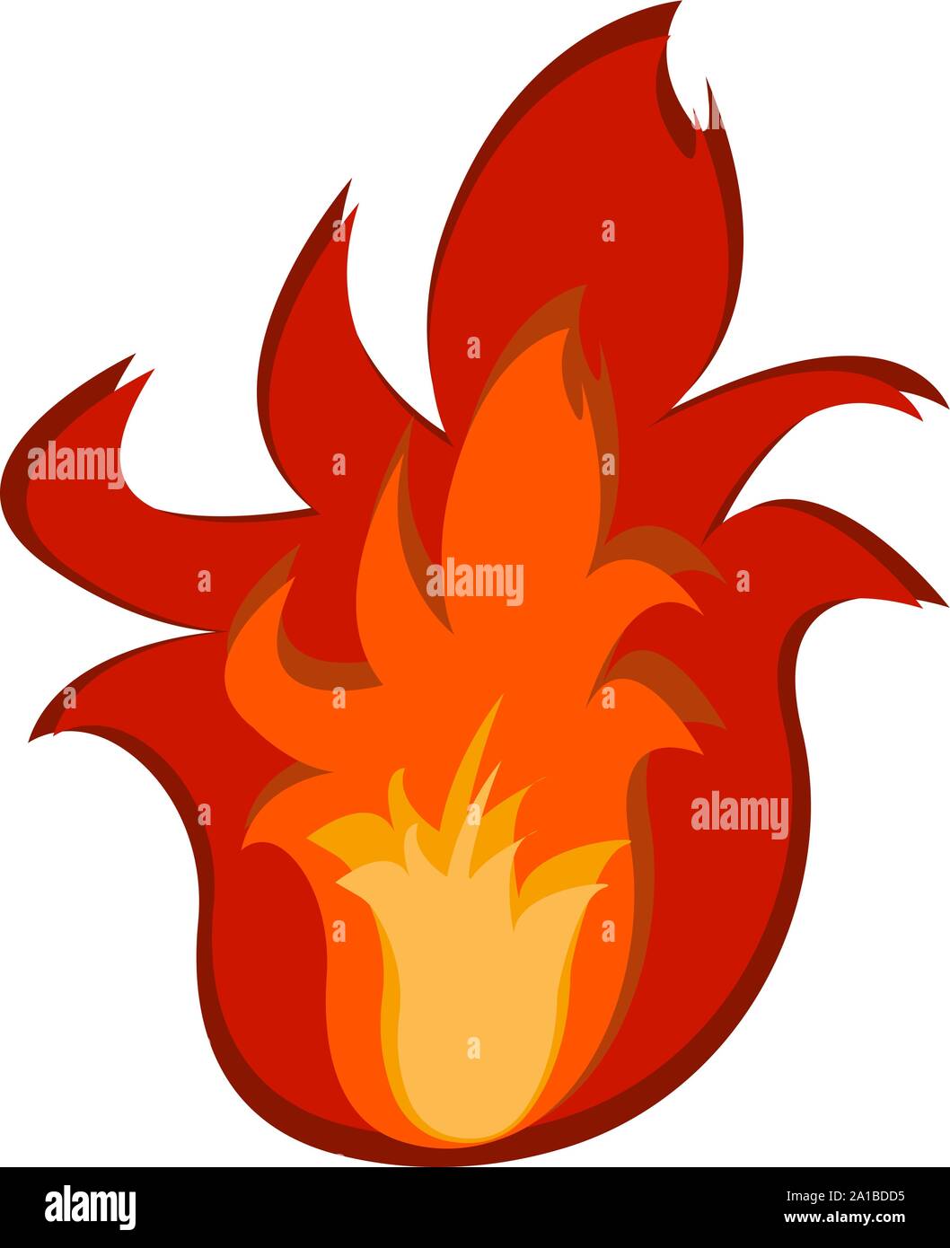 Fire, illustration, vector on white background Stock Vector Image & Art ...