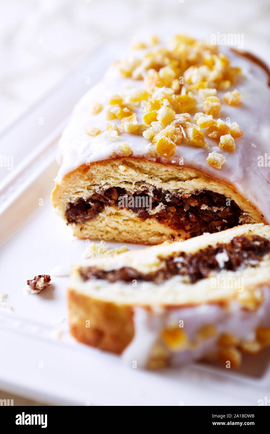 Poppy seed strudel for Christmas Stock Photo - Alamy