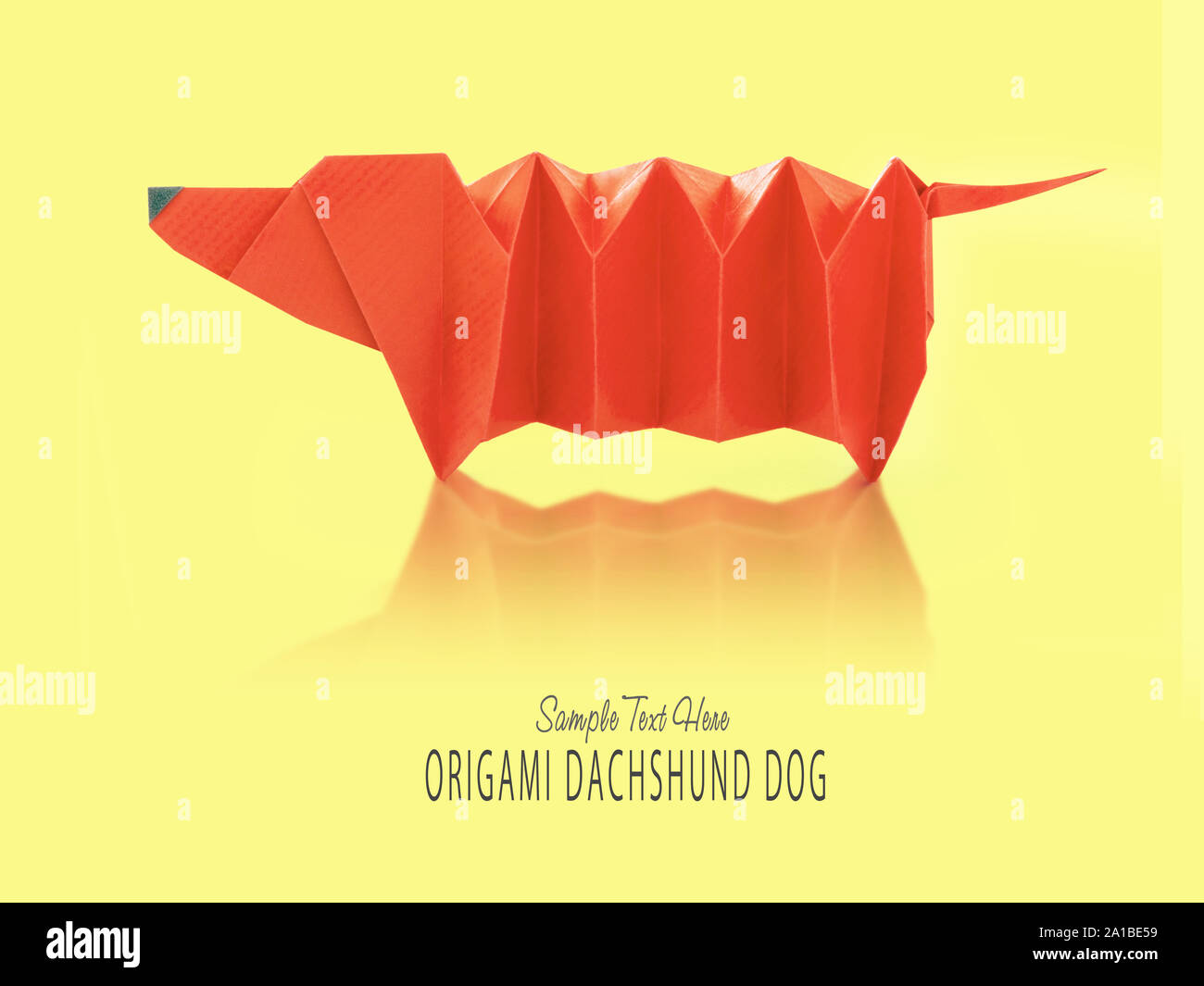 Cartoon origami dachshund dog Stock Photo - Alamy