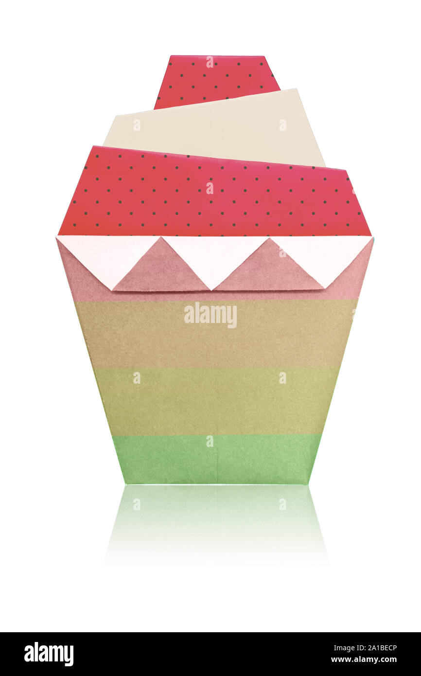 Origami art cupcake Stock Photo - Alamy