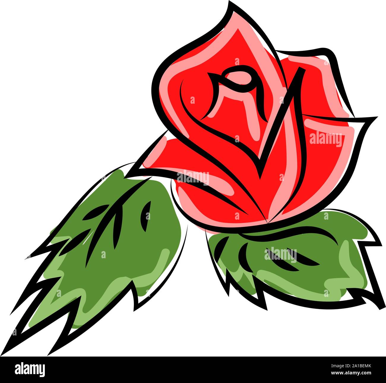Red rose, illustration, vector on white background Stock Vector Image ...