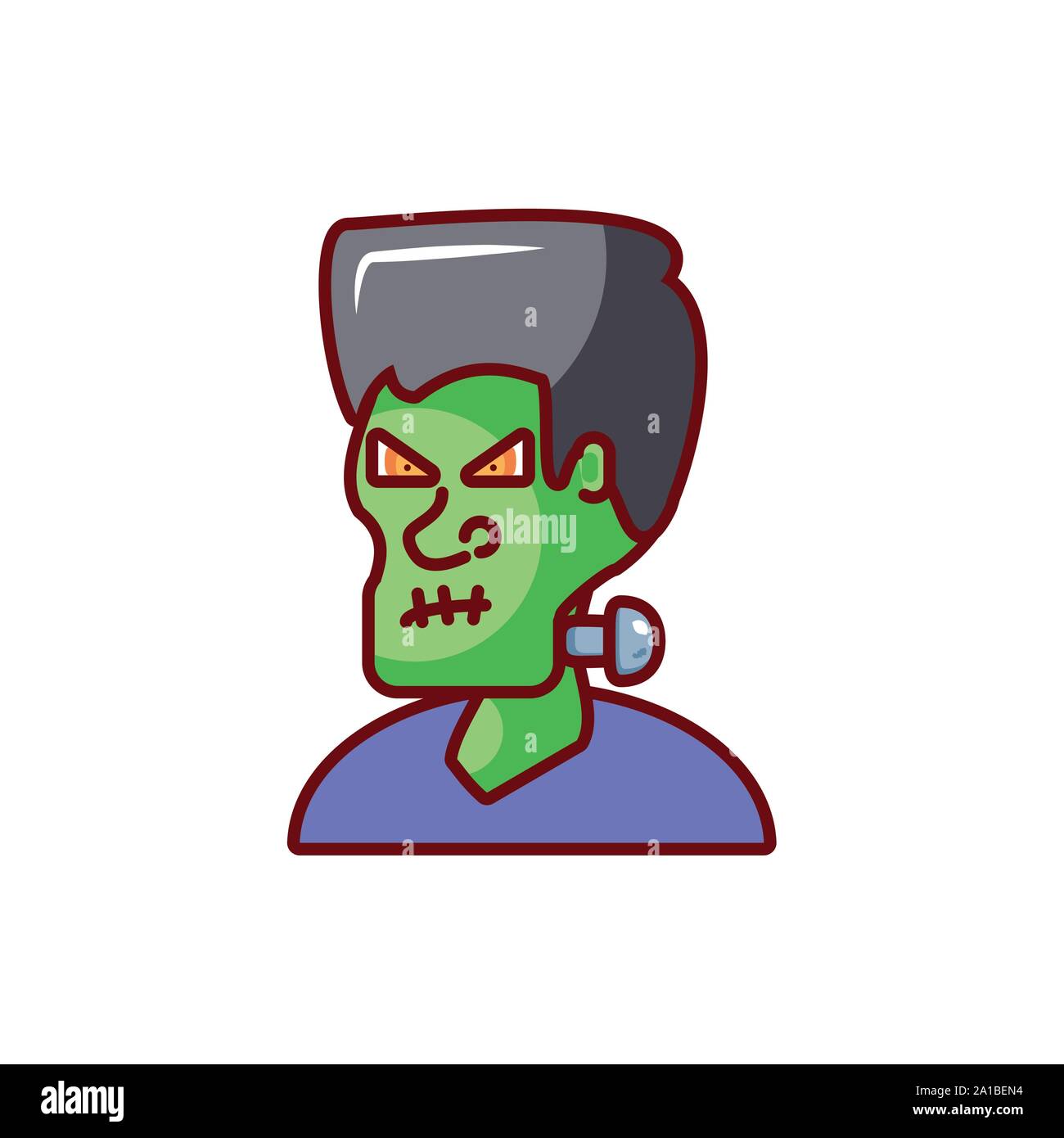 head of frankenstein in white background vector illustration design ...