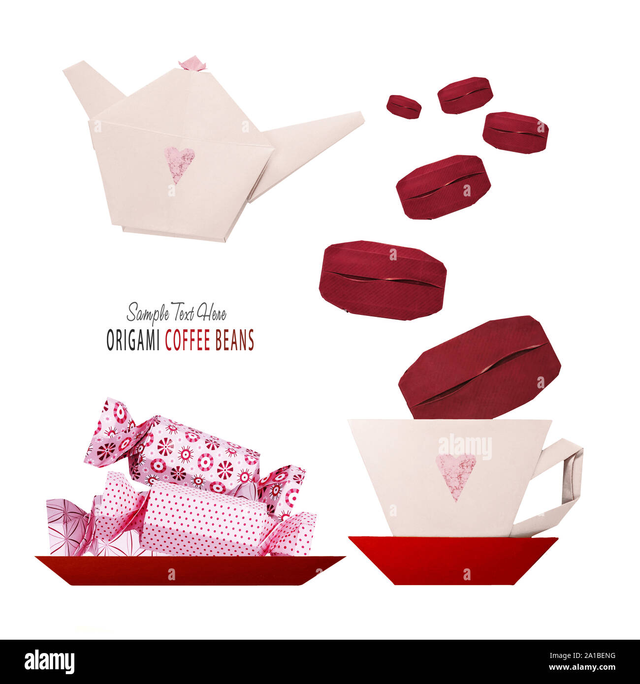 Origami of coffee and sweets Stock Photo - Alamy