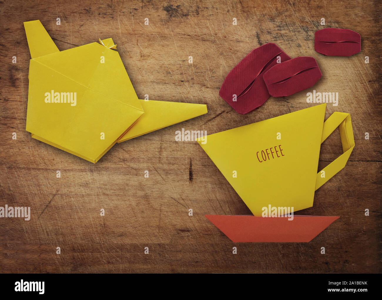 Origami of coffee Stock Photo - Alamy