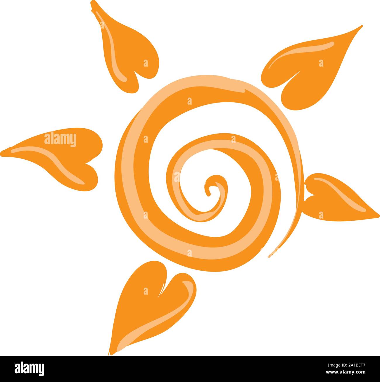 Orange sun, illustration, vector on white background Stock Vector Image ...