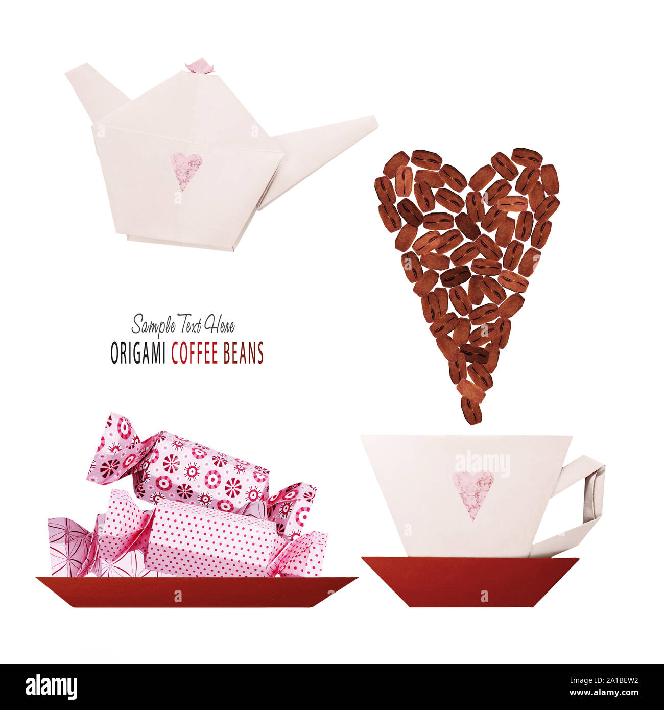 Origami of coffee and sweets Stock Photo - Alamy