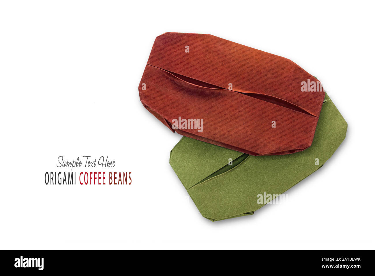 Coffee beans origami isolated Stock Photo - Alamy