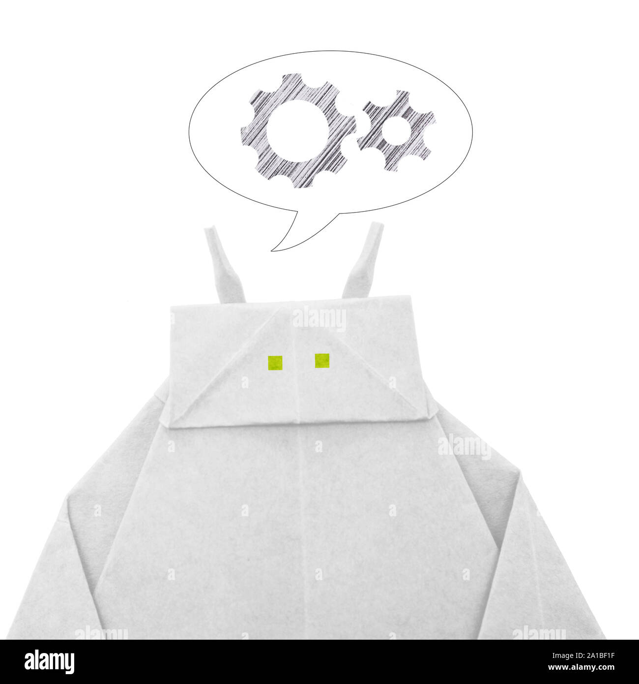 Paper origami robot Stock Photo - Alamy