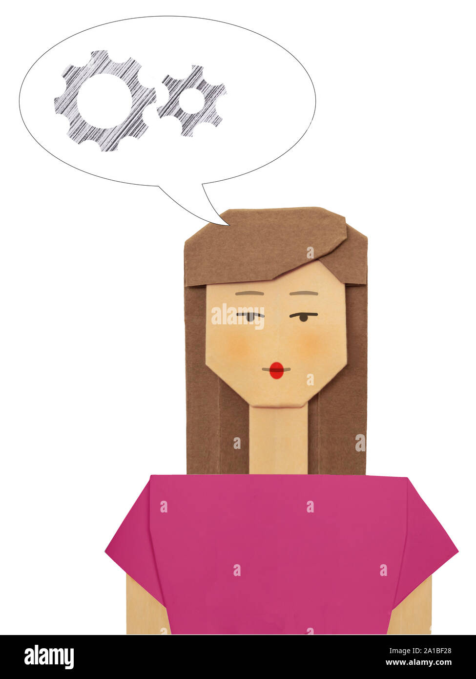 Origami business woman Stock Photo - Alamy