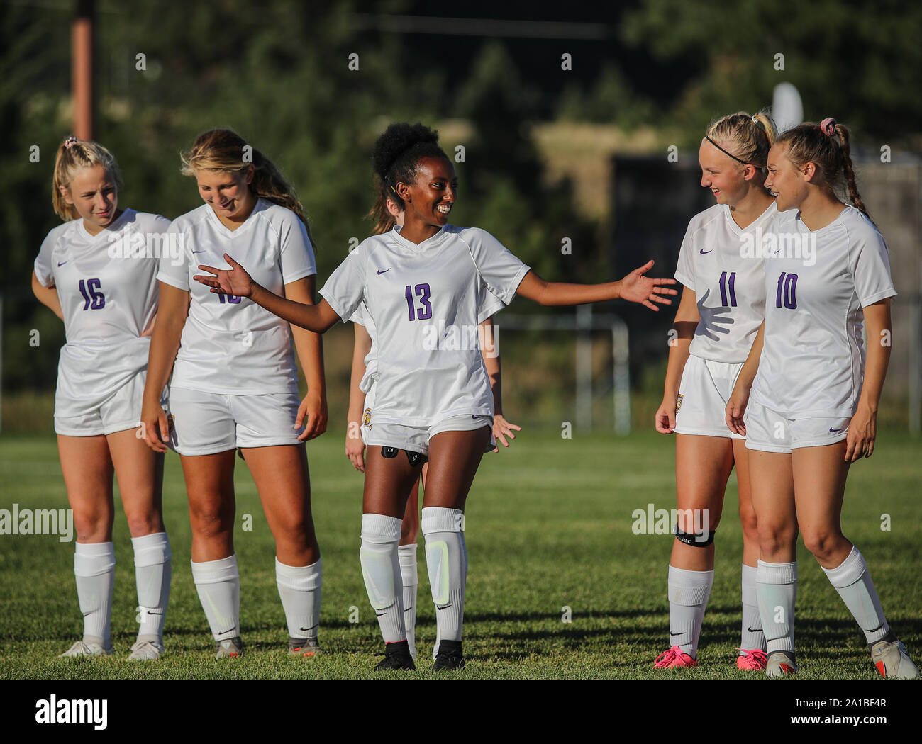 Soccer action with Lewiston vs Lakeland High School in Rathdrum, Idaho ...